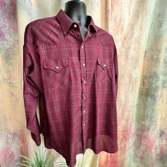Ely Cattleman | Shirts | Ely Cattleman Mens Long Sleeve Plaid Western ...